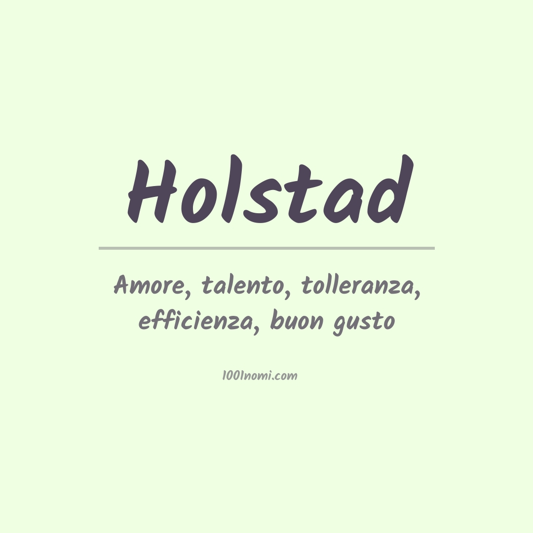 Significato del nome Holstad