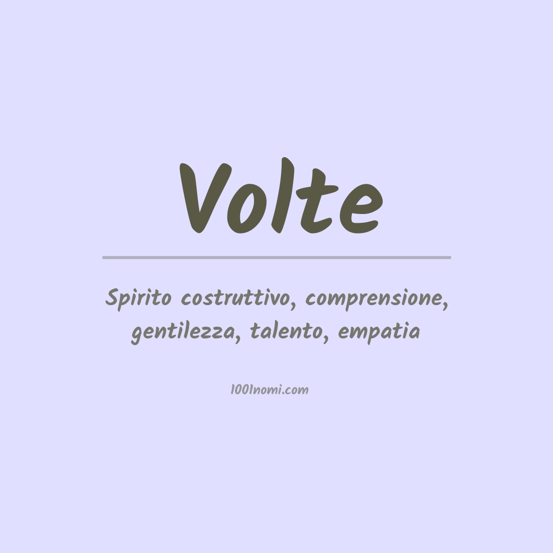 Significato del nome Volte